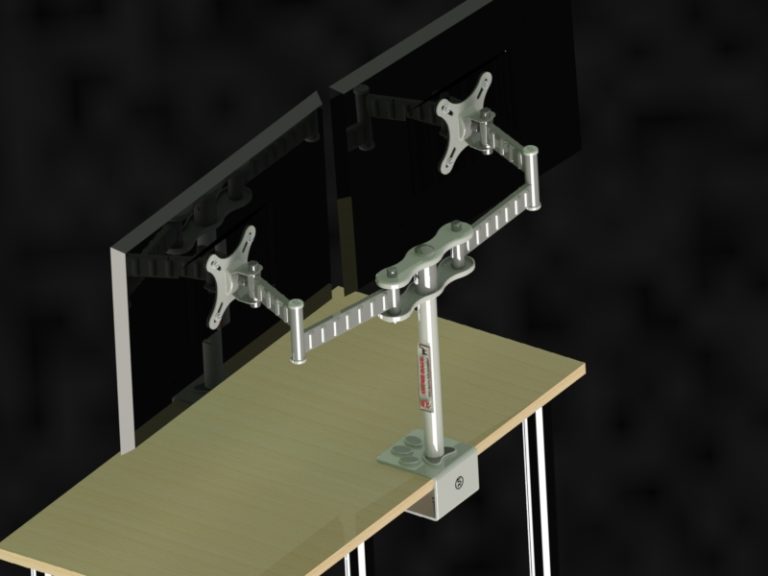 RACK ESCRITORIO PARA DOS MONITORES DE 14 A 27" BRAZO EXTENDIDO